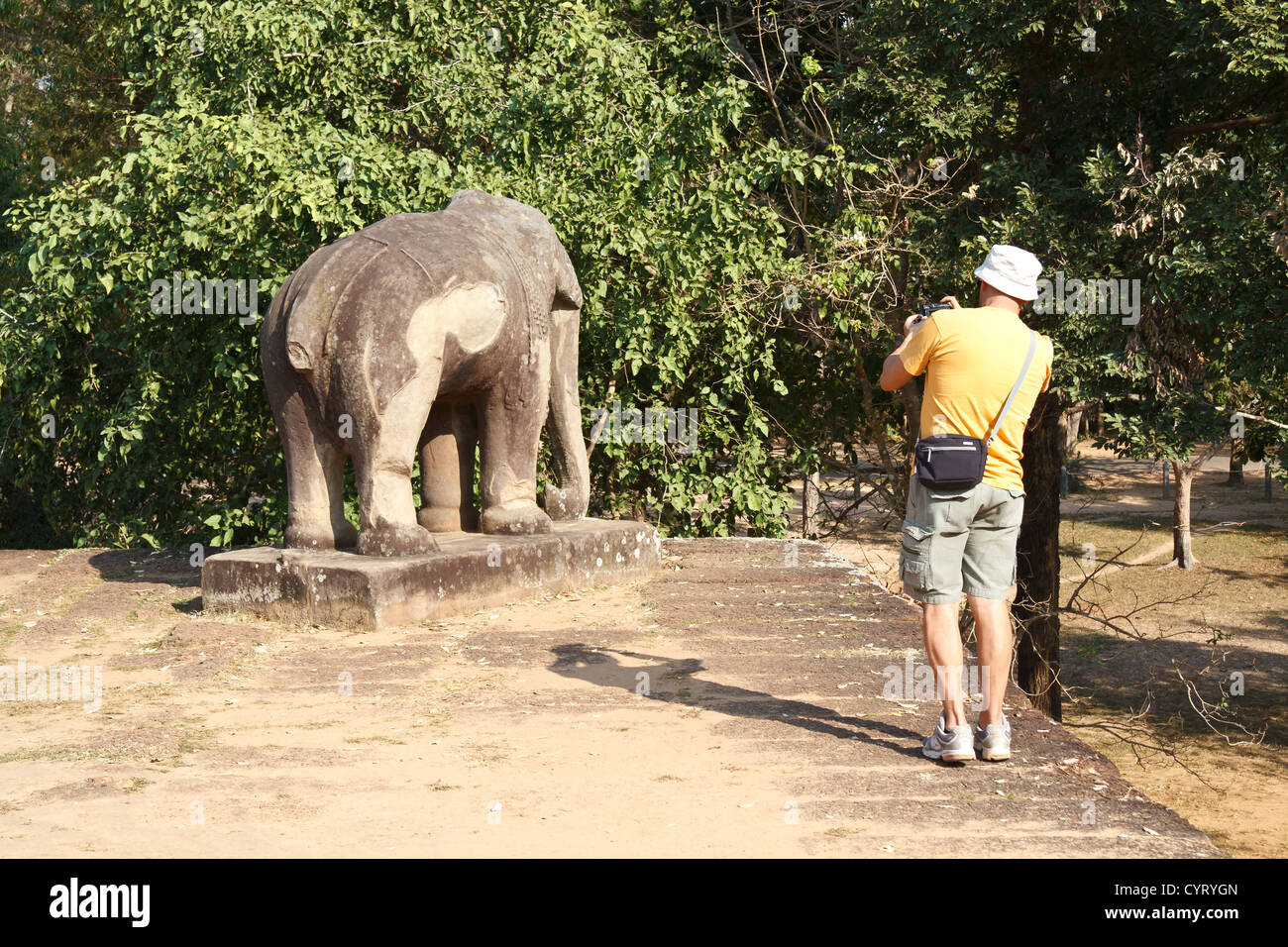 Elephant Sculpture of the Temple East Mebon in the Angkor Temple Park ...