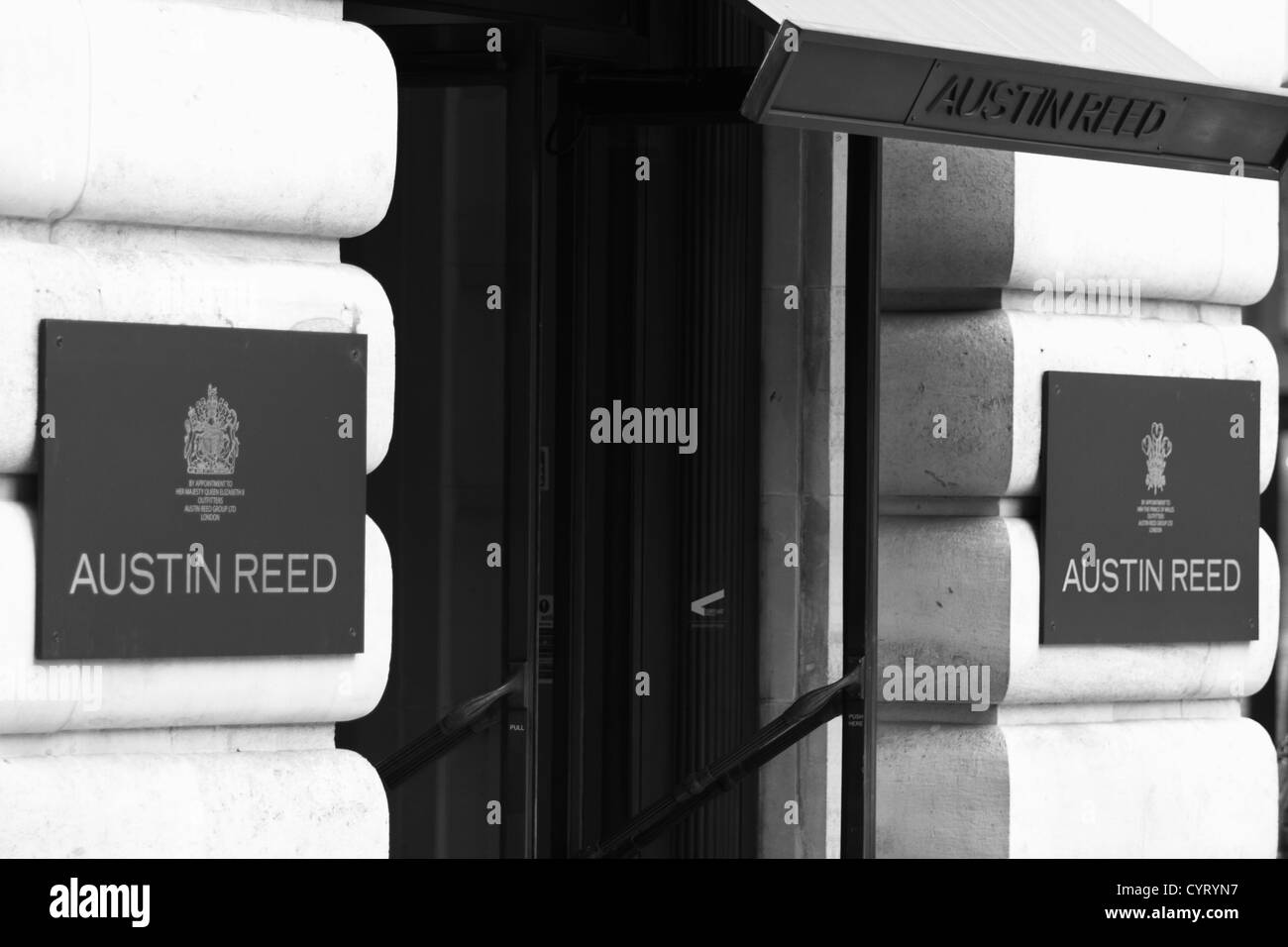 Two nameplates for the Austin Reed store in Regent Street London Stock ...