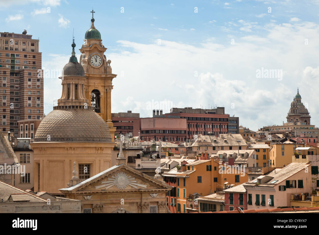 Roofs of the buildings in the city center of Genoa, Italy Stock Photo ...
