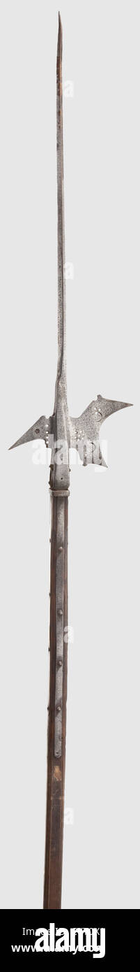 A German halberd, circa 1600 Long (quadrangular thrusting spike ...