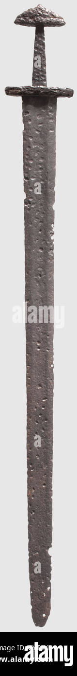 A Northern European Viking sword, 9th/10th century Double-edged blade ...