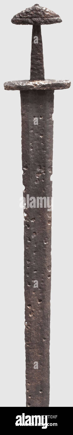 A Northern European Viking sword, 9th/10th century Double-edged blade ...