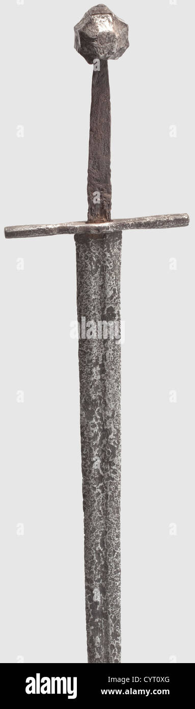 Beginning of the 15th century double edged slashing sword with fullers ...