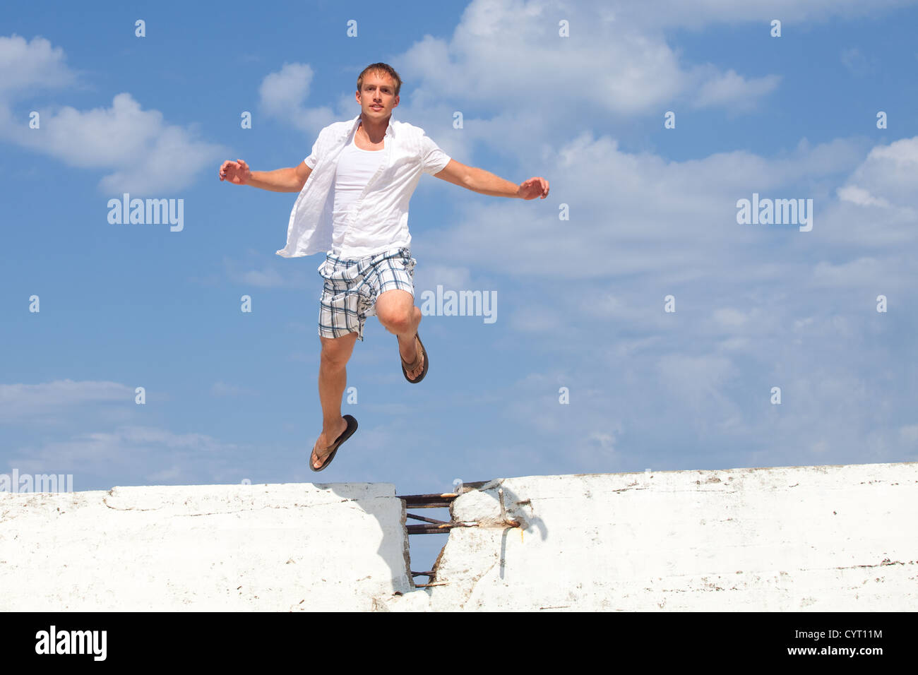 Male model jump hi-res stock photography and images - Alamy