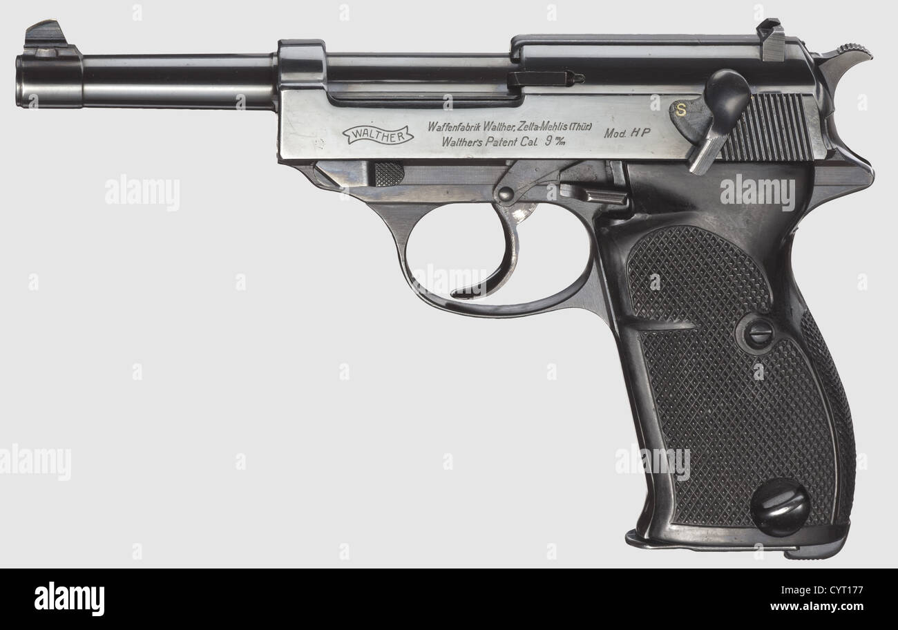 Walther Mod. HP,"m/39",Cal. 9 mm Parabellum,no. H1409. Matching numbers ...