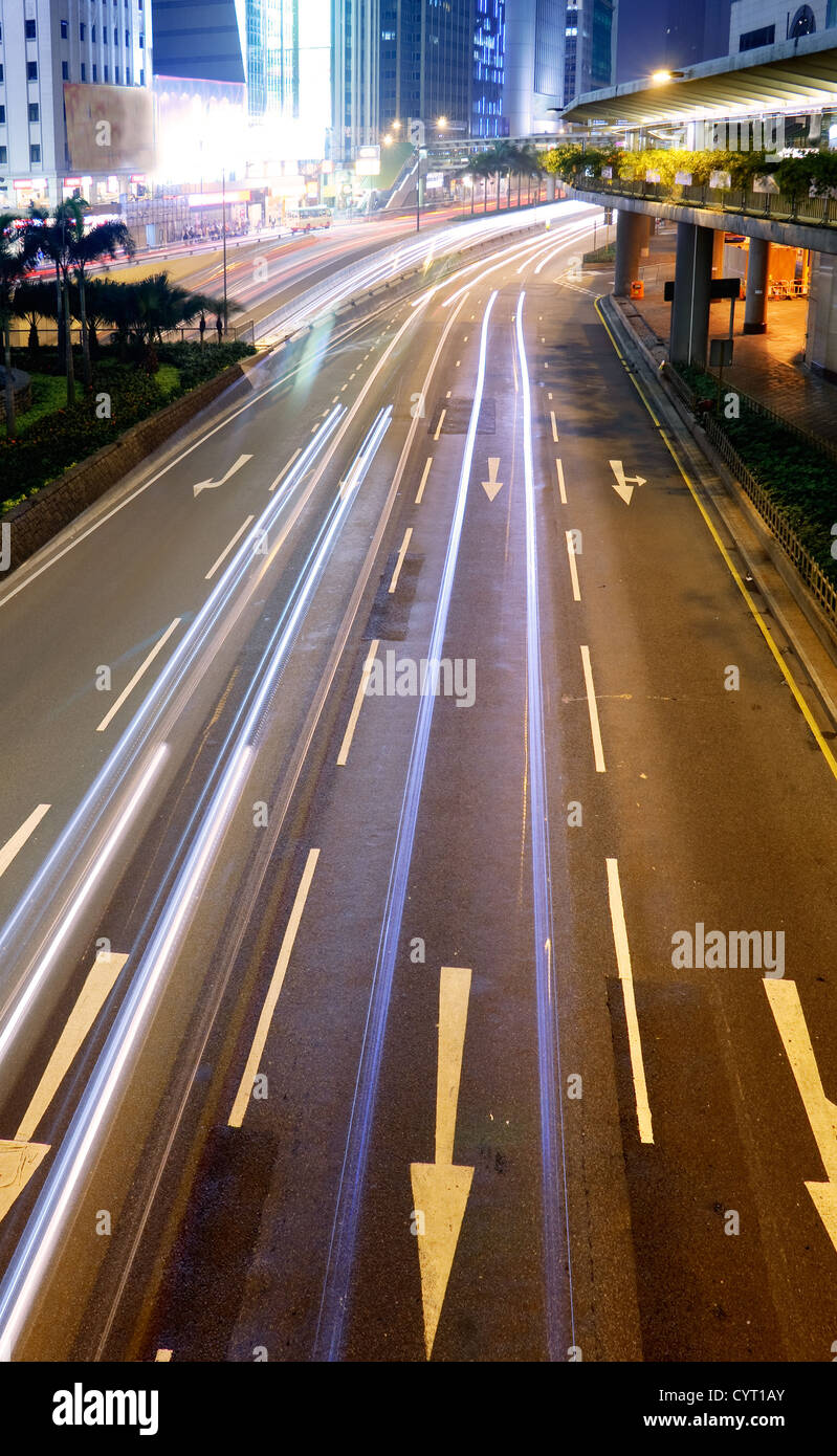 Car motion blurred line light in night Stock Photo - Alamy