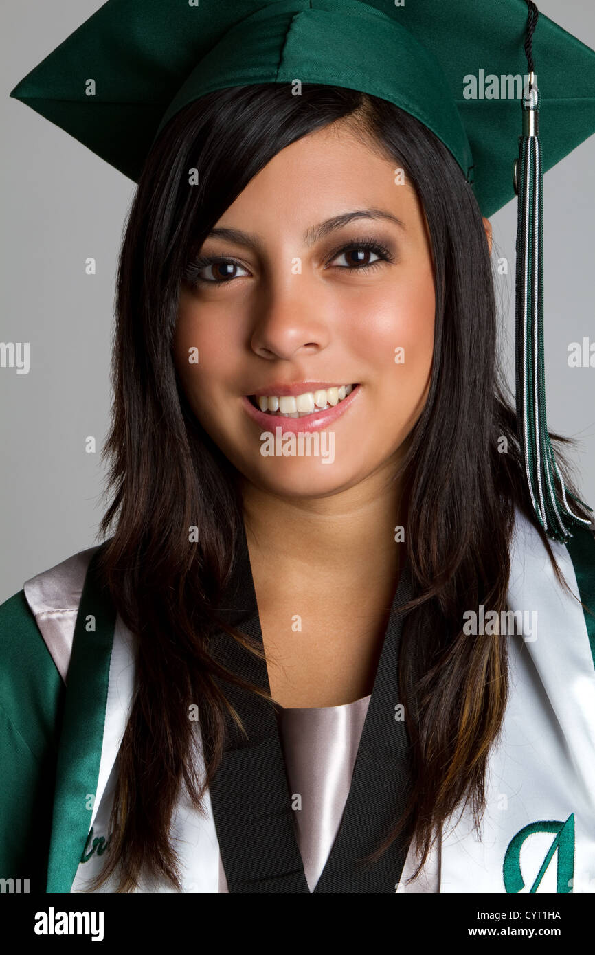 Hispanic high school graduate smiling Stock Photo - Alamy
