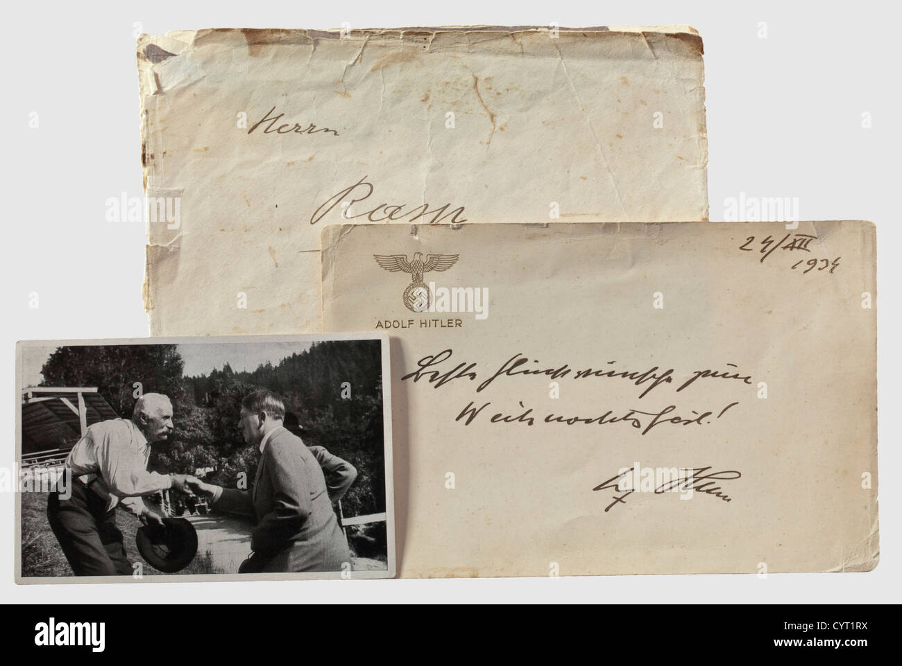 Adolf Hitler,a Christmas card to farmer Rasp,1934 Landscape format card ...