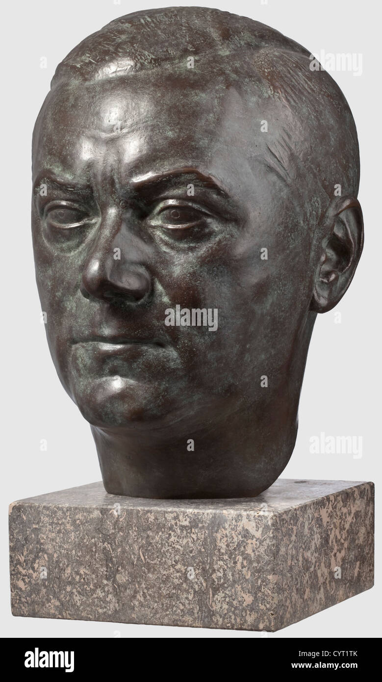 Ferdinand Liebermann (1883 - 1941), a portrait bust of Alfred Rosenberg ...