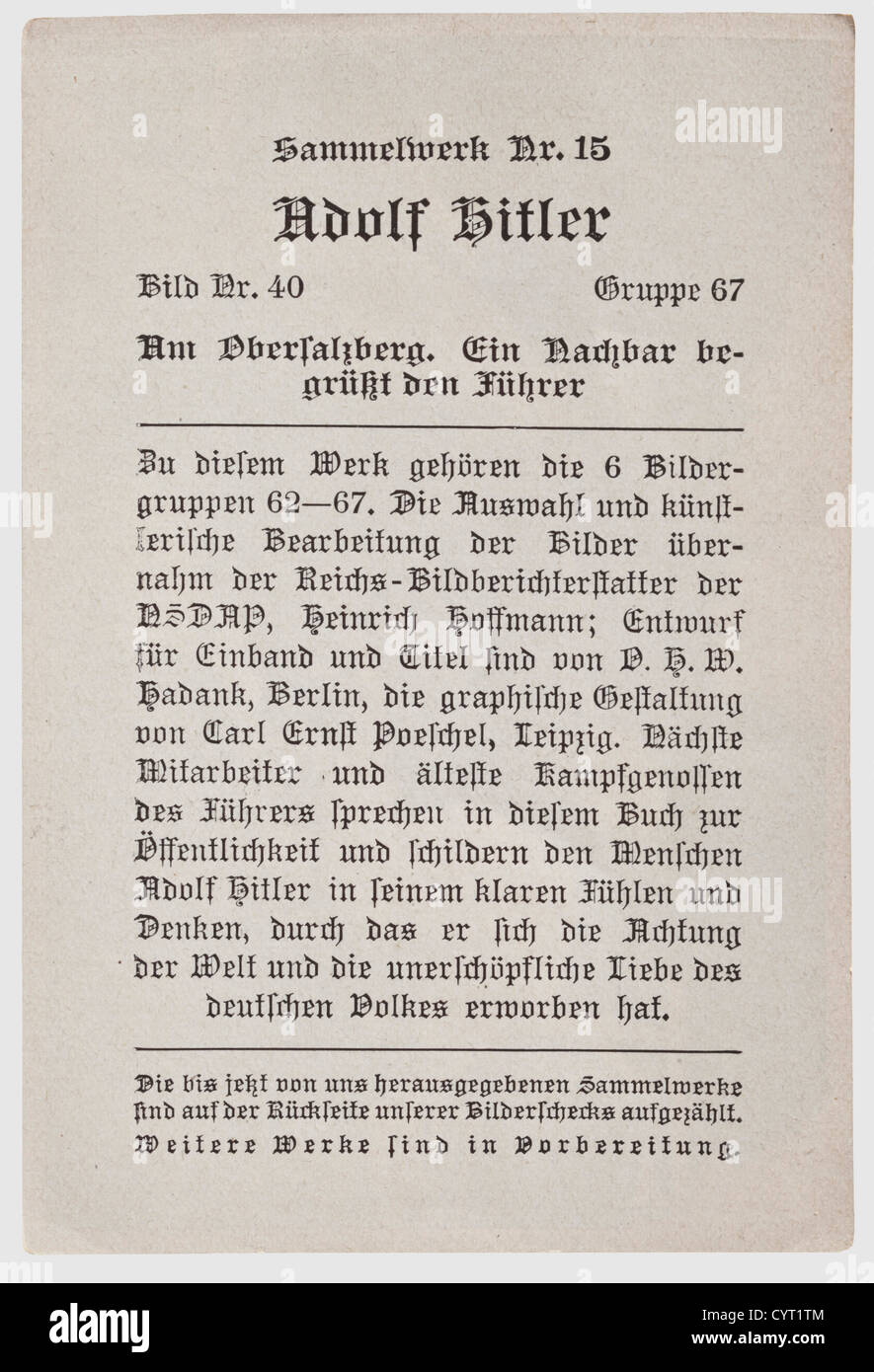 Adolf Hitler,a Christmas card to farmer Rasp,1934 Landscape format card ...
