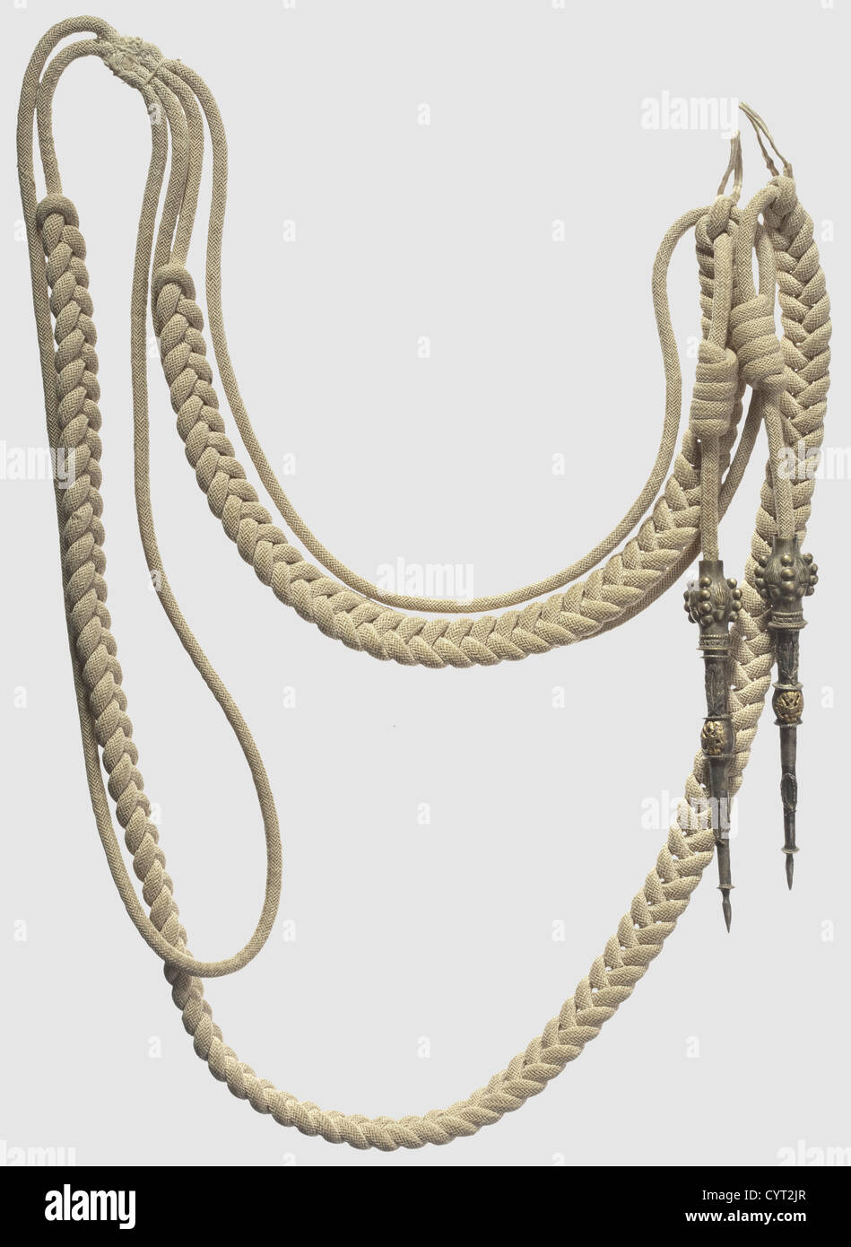 A cream coloured aiguillette for Russian officers, around 1910 Silver ...