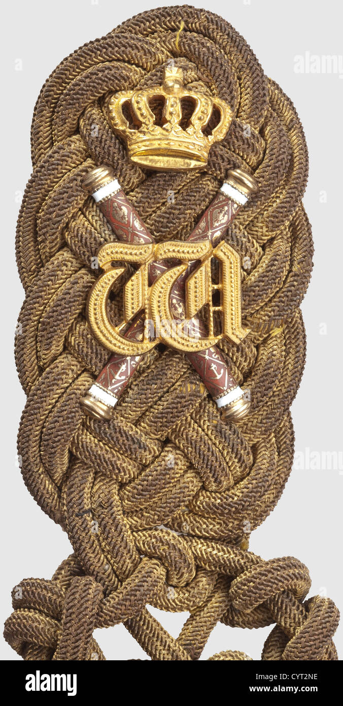 Emperor Wilhelm II(1859 - 1941),a shoulder board with lanyard for the ...