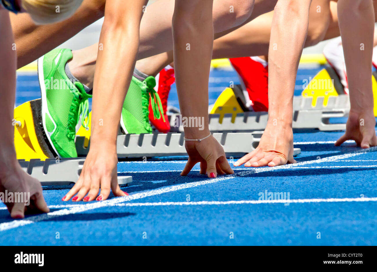 Start block hi-res stock photography and images - Alamy