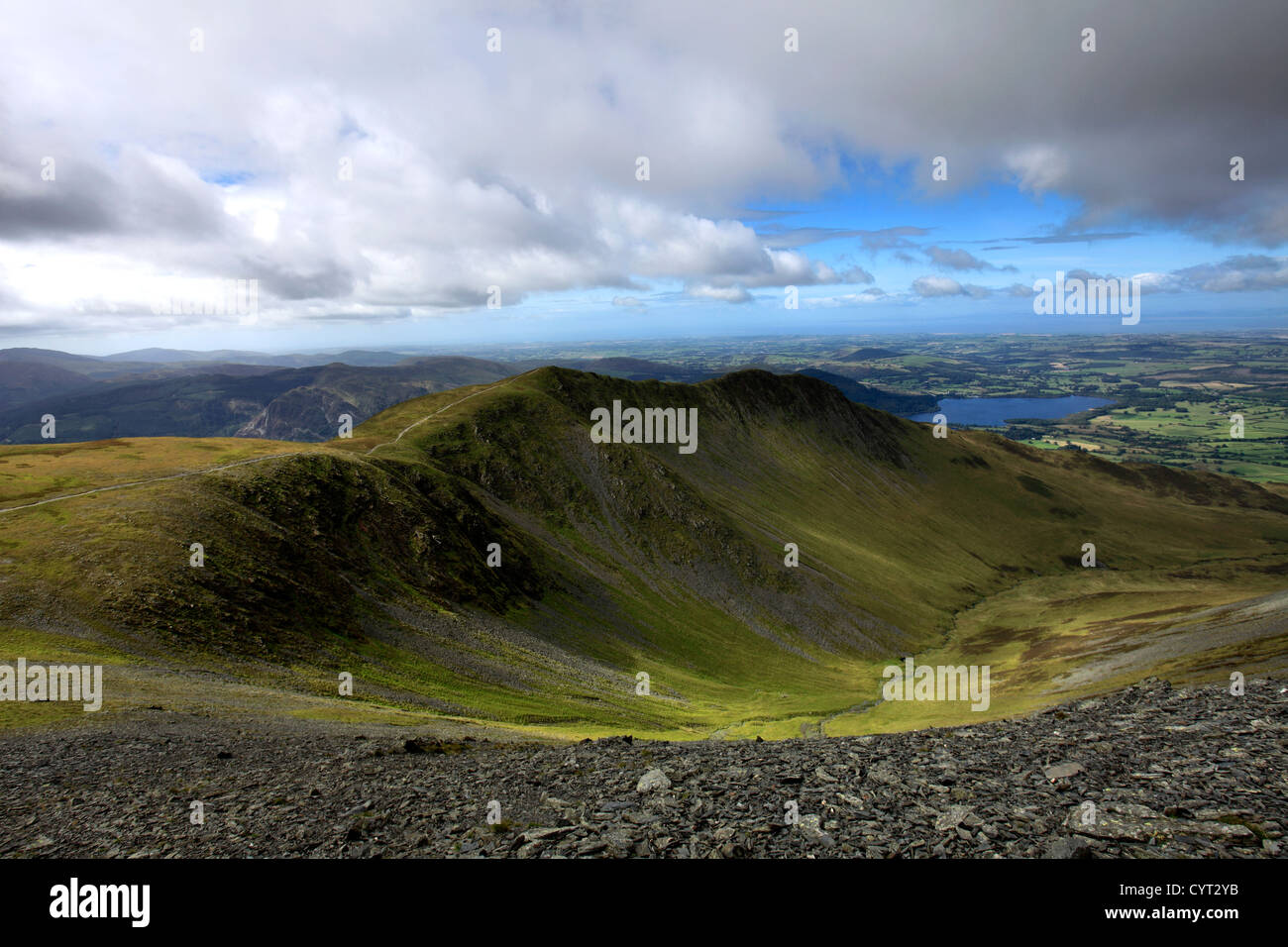 Landscape, Long Side Fell, Ullock Pike Fell ridge, Keswick, Lake ...