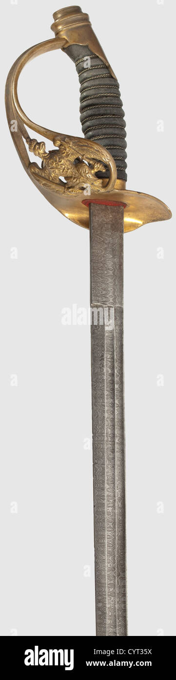 A small-sword M 1899 for a Prussian infantry officer,with Damascus ...