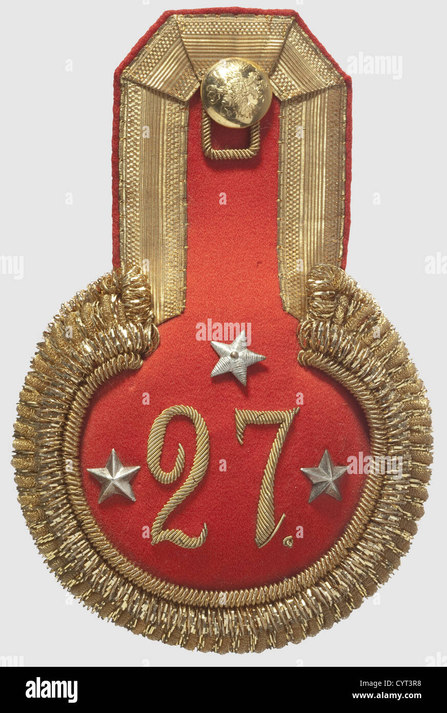 A Russian pair of epaulettes for a Poruchik of the 27th Rifle Regiment ...