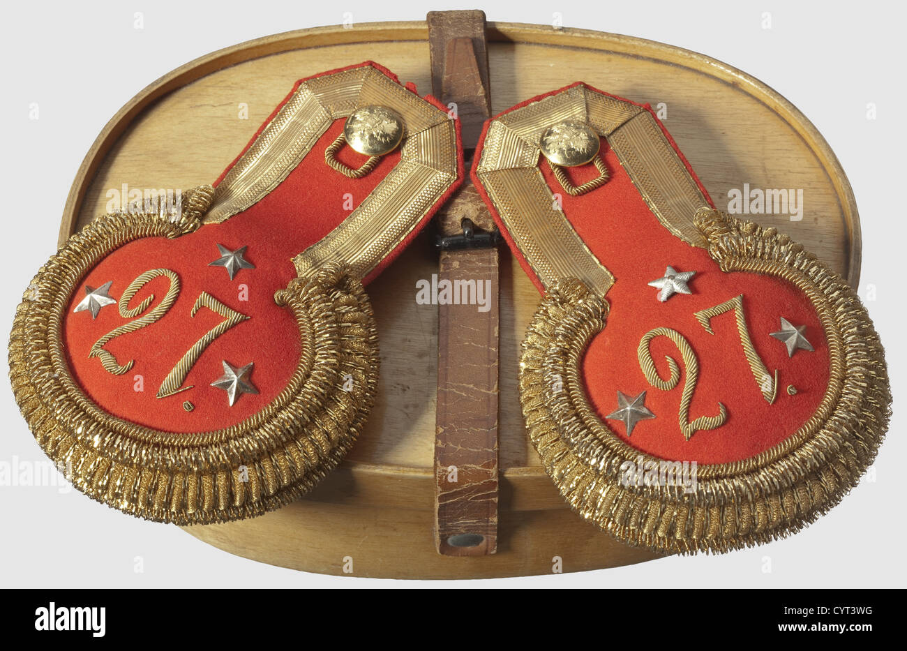 A Russian pair of epaulettes for a Poruchik of the 27th Rifle Regiment ...