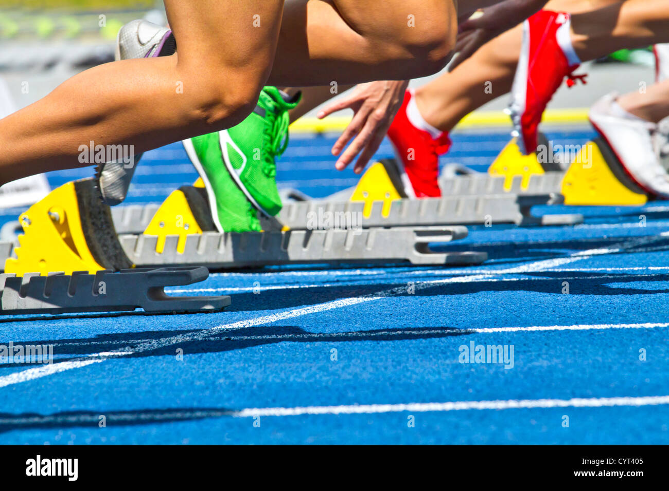 Sprinters start block hi-res stock photography and images - Alamy