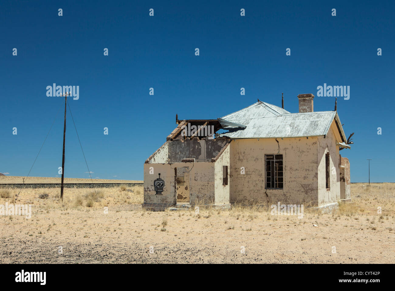 Abandoned station at Garub, on the recently rebuilt railway line ...