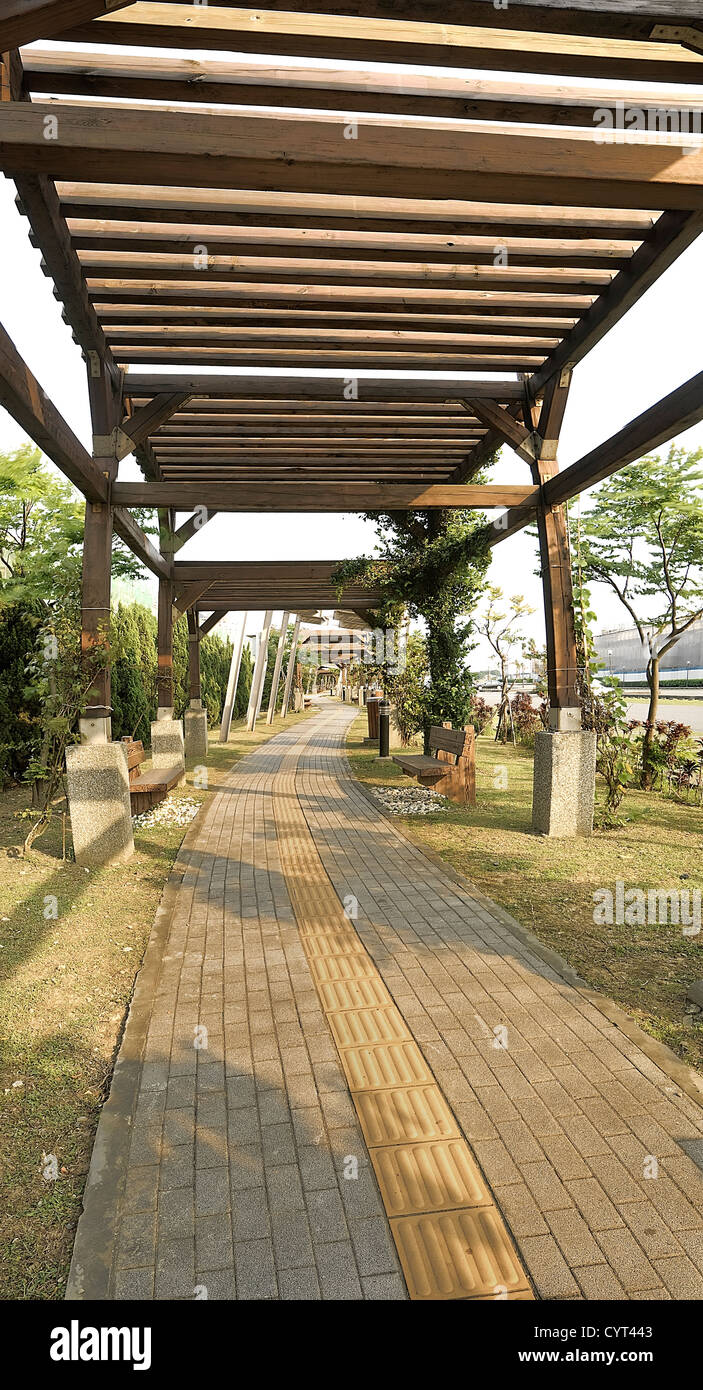 Panoramic scenic of corridor building in outdoor Stock Photo - Alamy