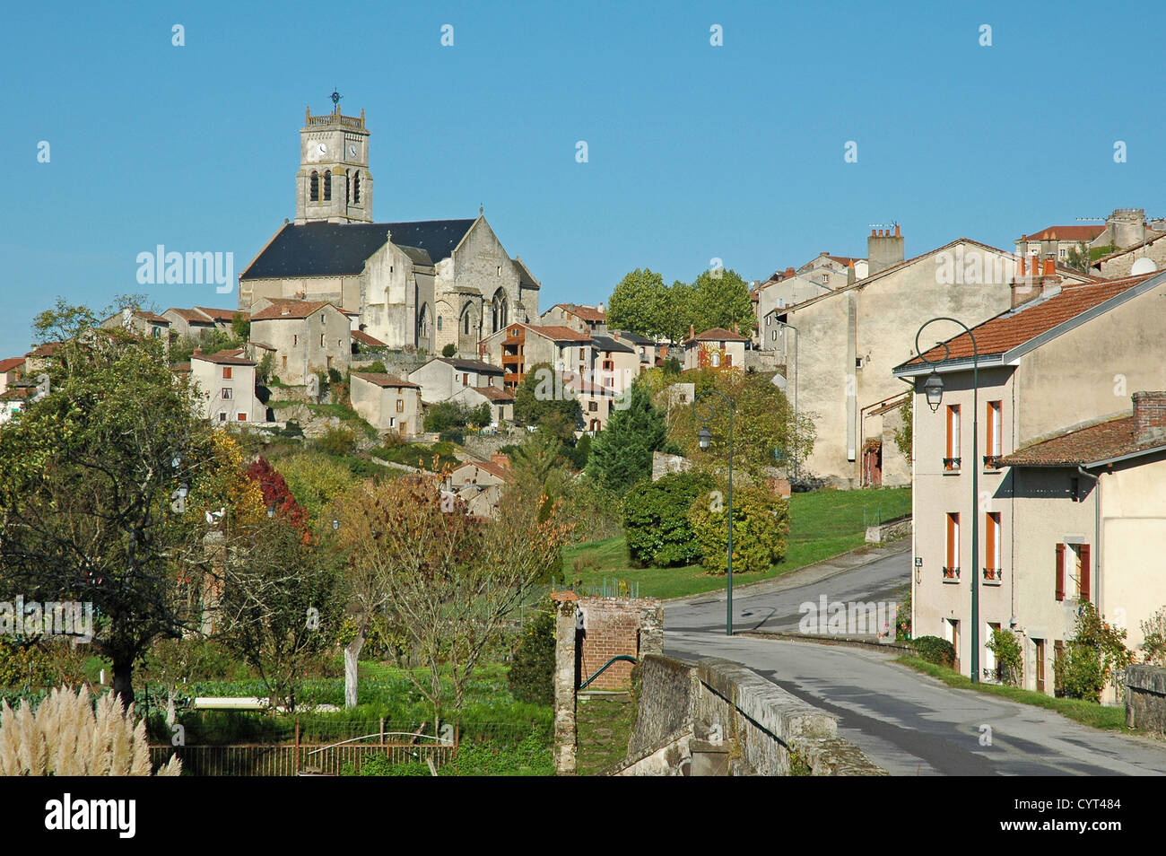 Bellac from the road below the town Stock Photo - Alamy