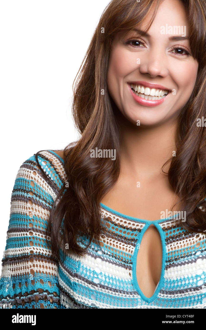 Beautiful smiling hispanic woman portrait Stock Photo - Alamy