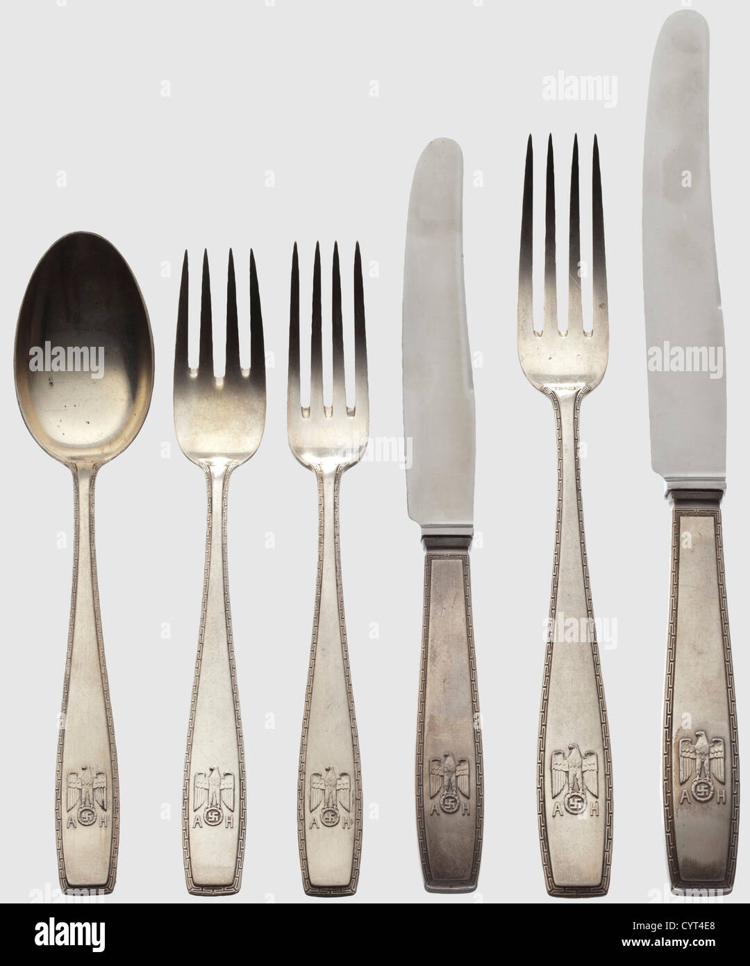 Adolf Hitler,six pieces from his personal silverware Serving and dining ...
