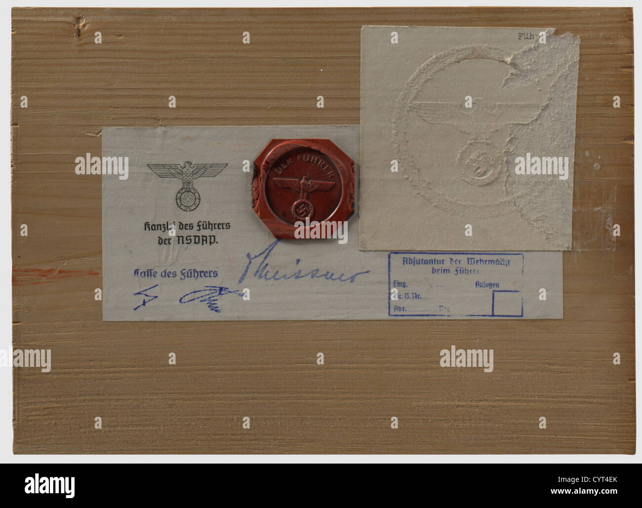 Adolf Hitler,Four stamps and seals from the New Reich Chancellery ...