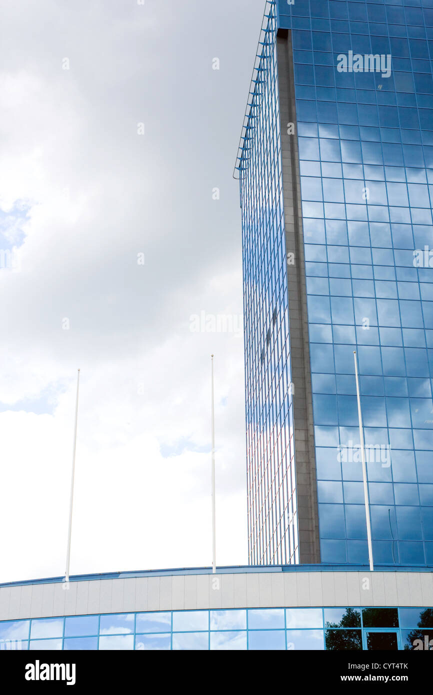 exterior of contemporary glass business center Stock Photo - Alamy