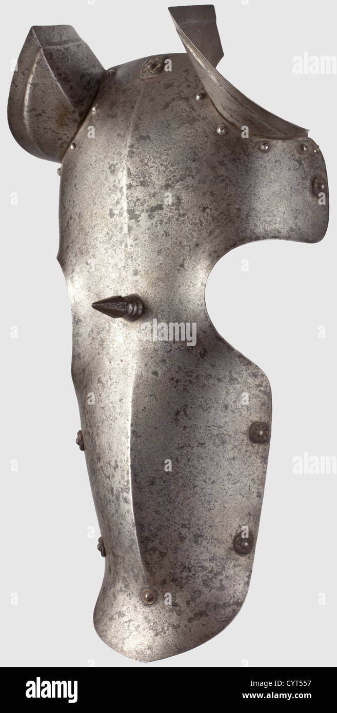 A German chamfron,mid-16th century Strongly chased chamfron with median ...