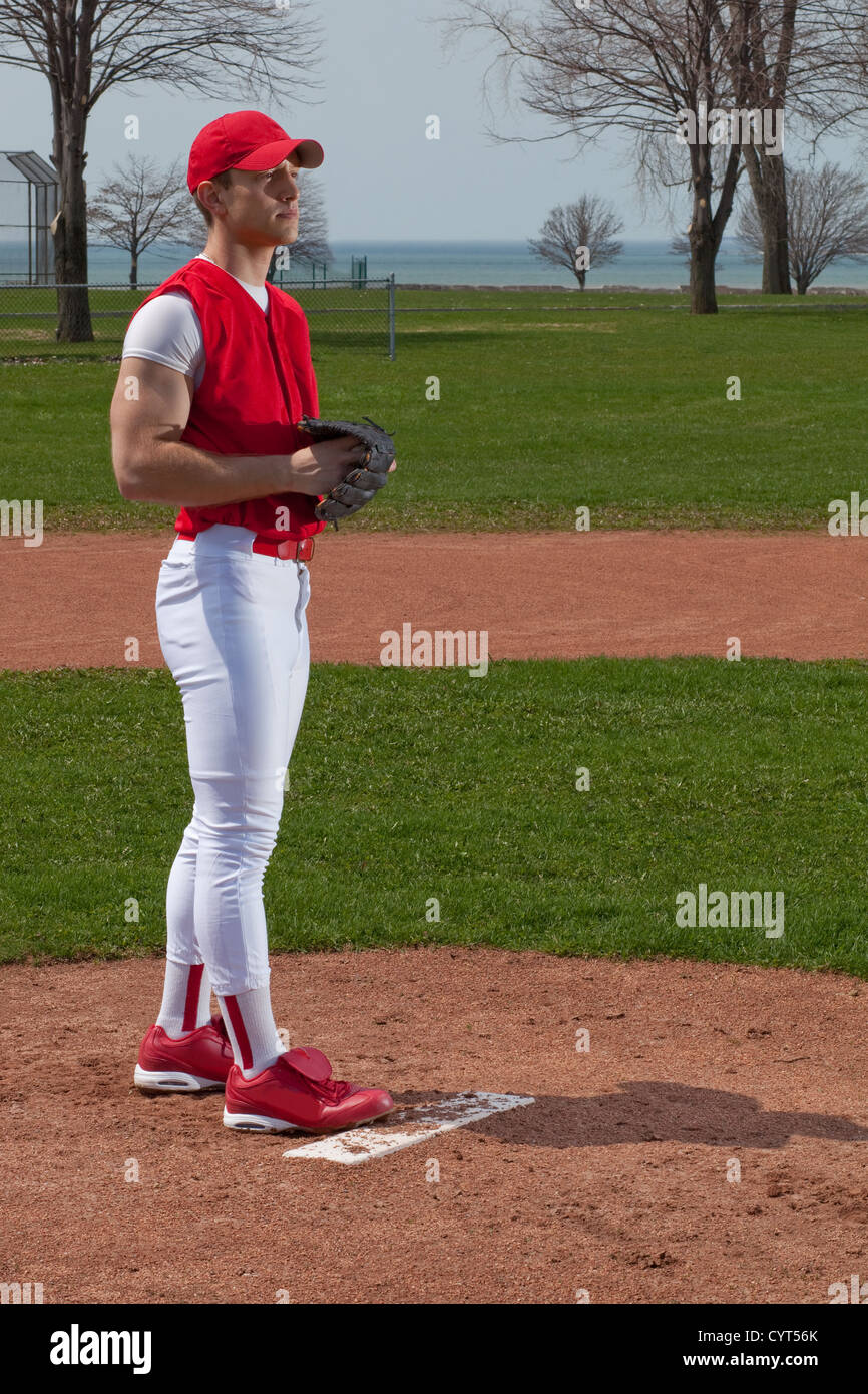 Pitcher baseball player white uniform hi-res stock photography and ...