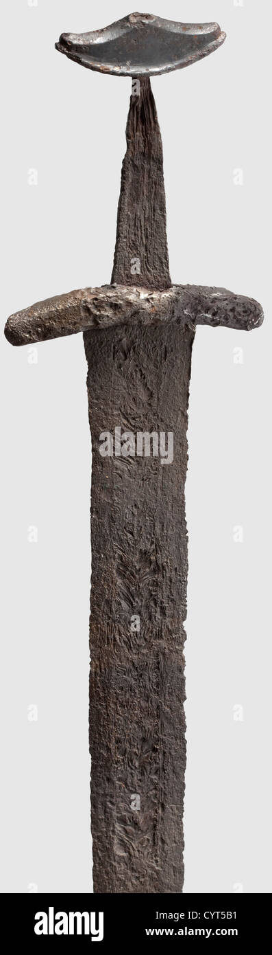 A Central European sword with a silvered pommel,10th Century A double ...