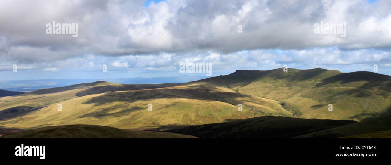 Landscape view over the Skiddaw Forest Fells, Keswick, Lake District ...