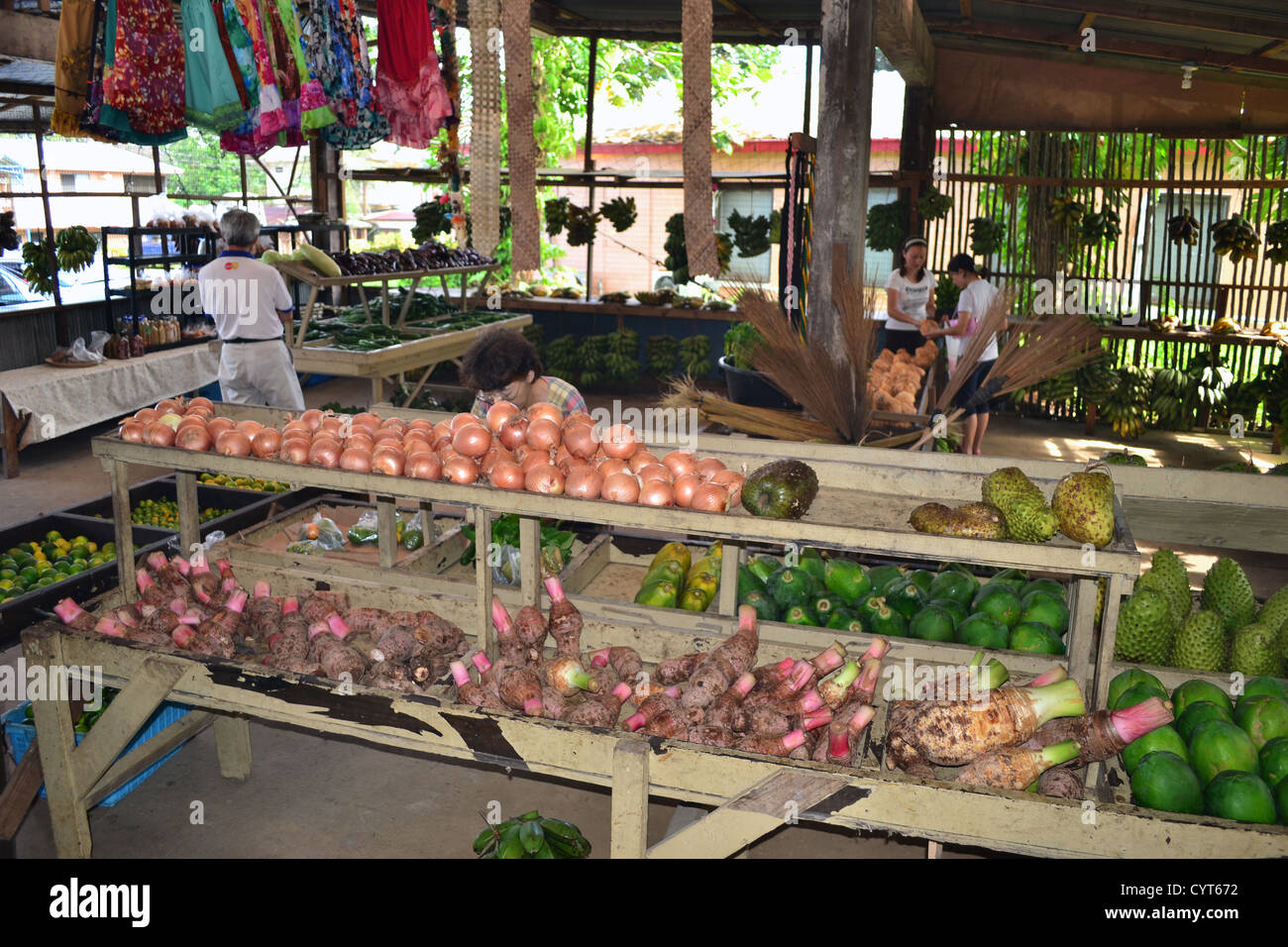 Locally grown vegetables and fruits, Local market, Pohnpei, Federated ...