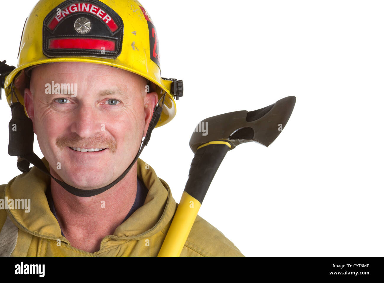 Firefighter holding axe hi-res stock photography and images - Alamy