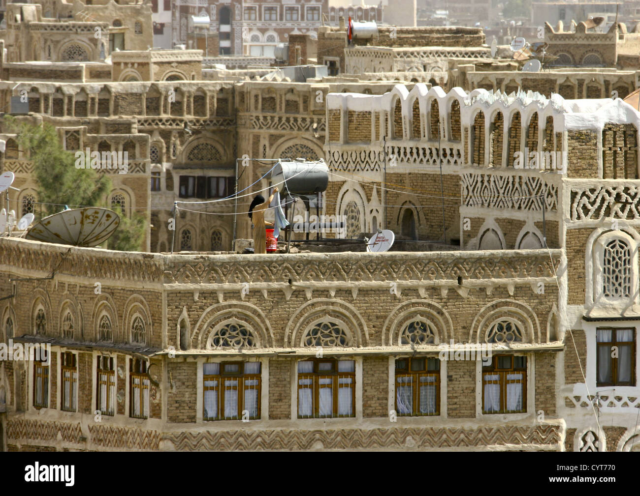 Traditional Storeyed Tower Houses Built Of Rammed Earth In The Old ...