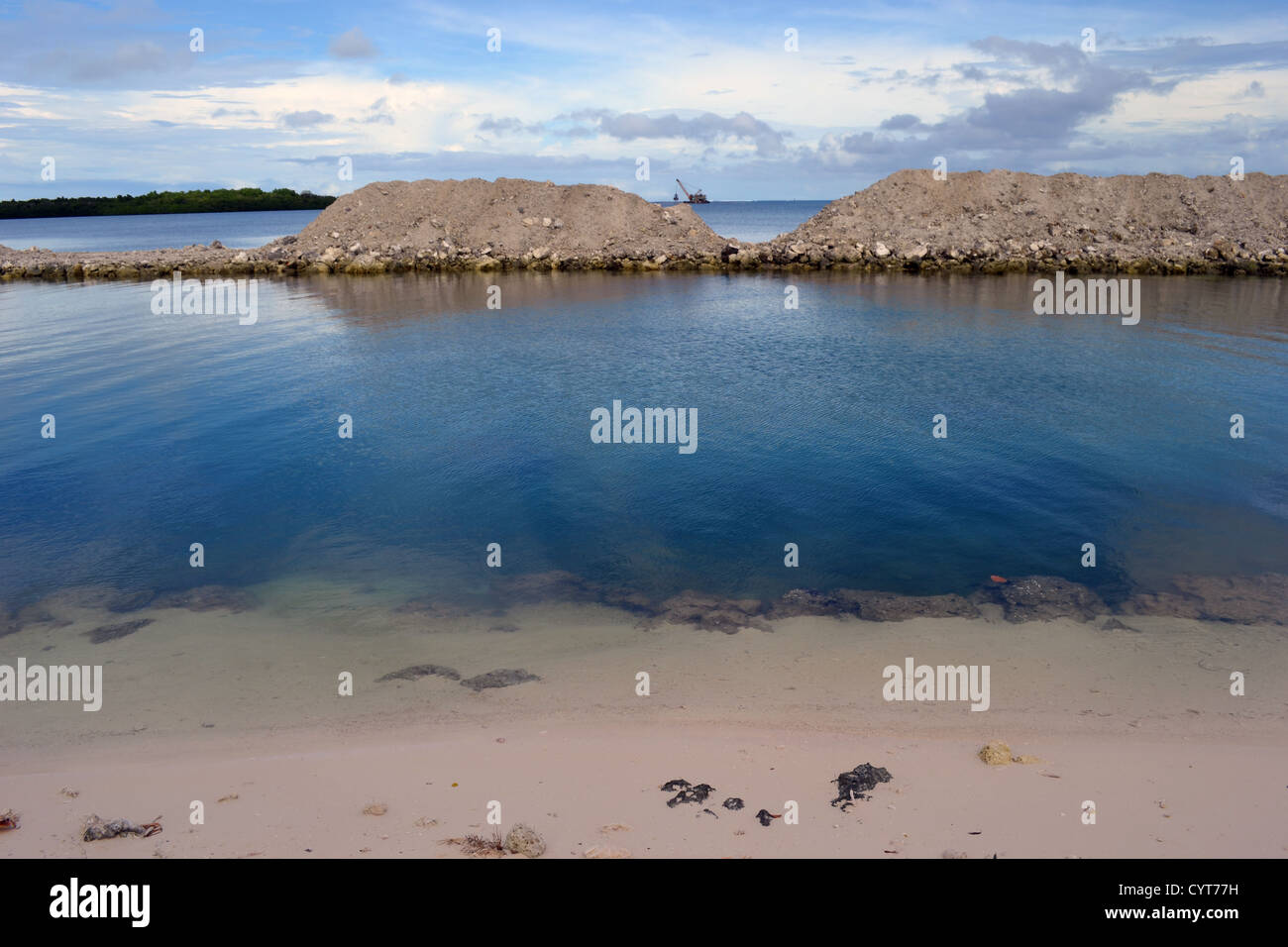 Public beach and landfill, Pohnpei, Federated States of Micronesia ...