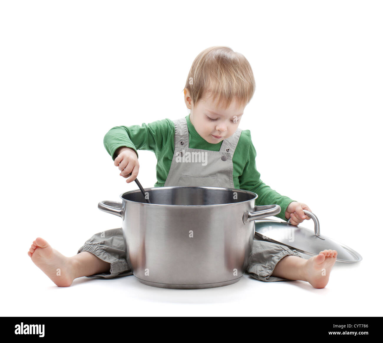 Baby cooking. Isolated on white background Stock Photo - Alamy