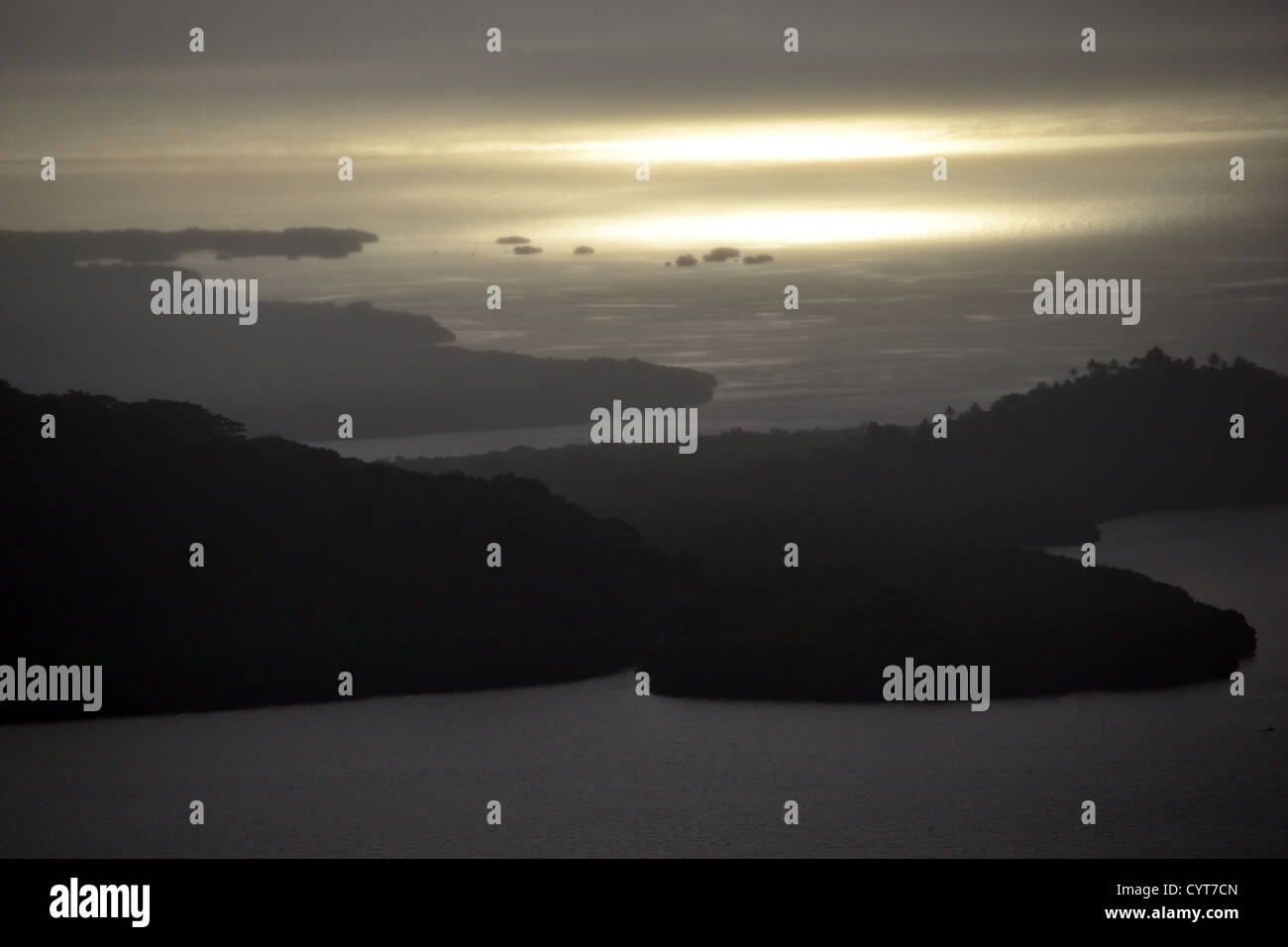 View from Sokehs Rock at sunset, Pohnpei, Federated States of ...