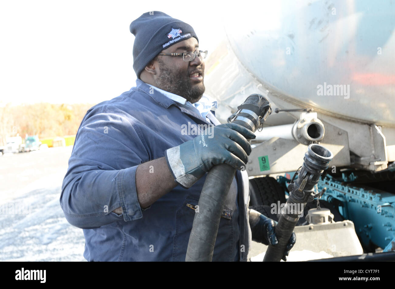 Terrance Atkins, FEMA contractor, breaks down his fueling equipment ...