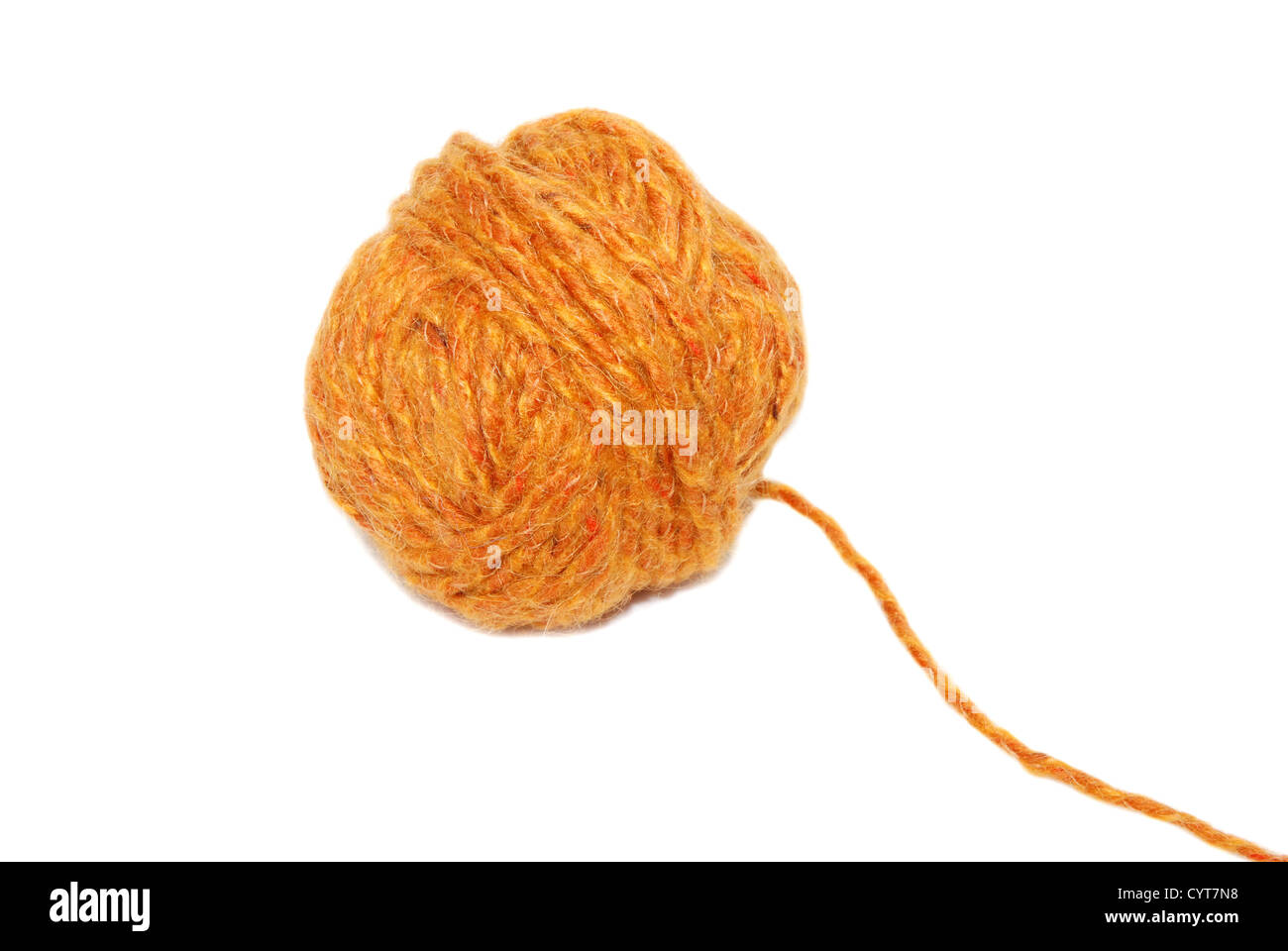 Ball of orange wool, isolated on a white background Stock Photo - Alamy