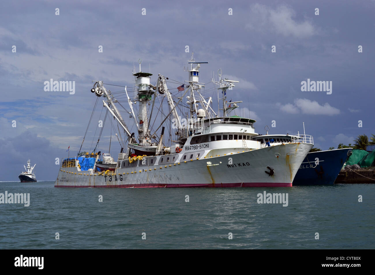 Fishing ships docked in Pohnpei, Federated States of Micronesia Stock ...