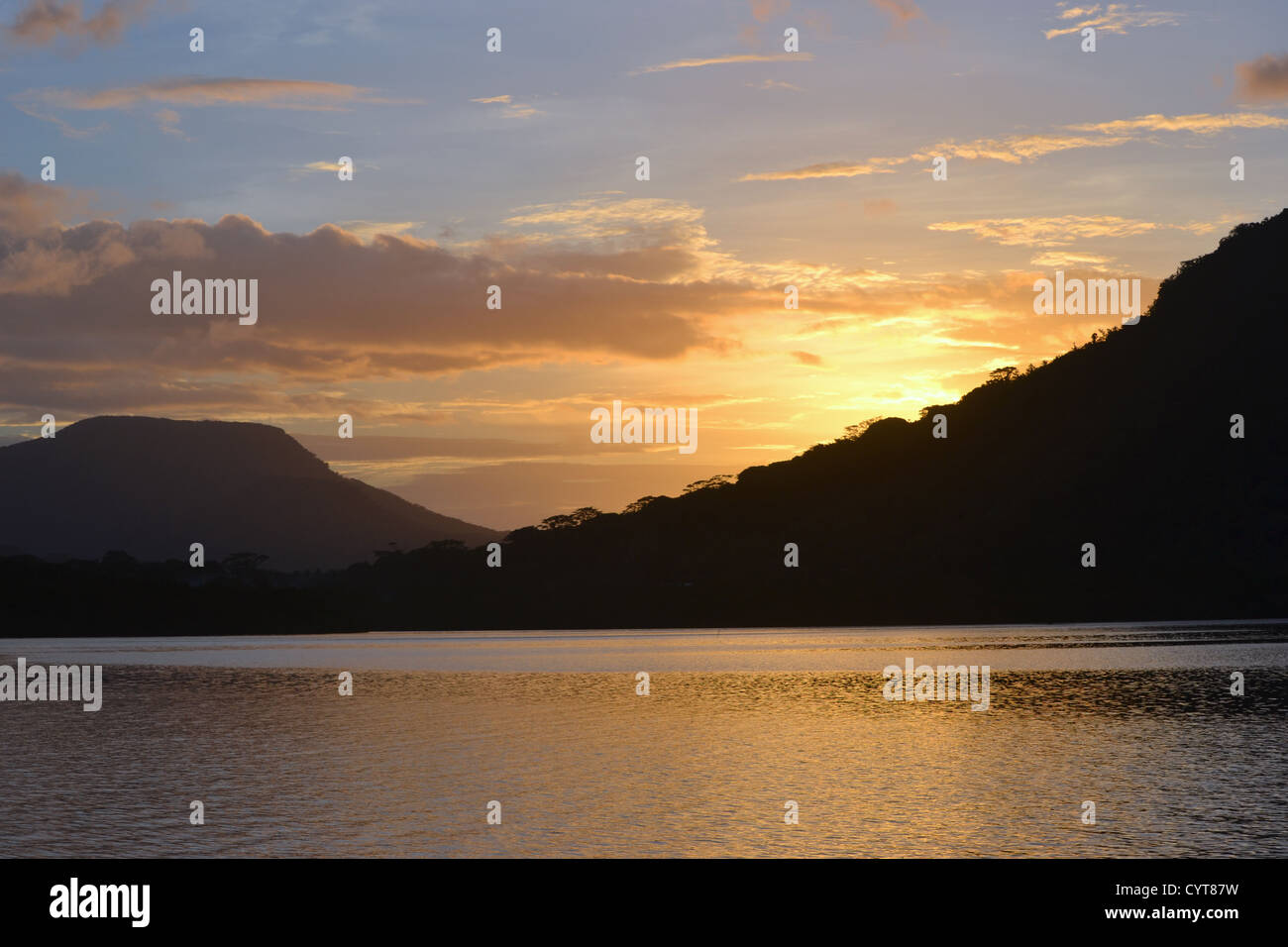 Sunset over lagoon, Pohnpei, Federated States of Micronesia Stock Photo ...