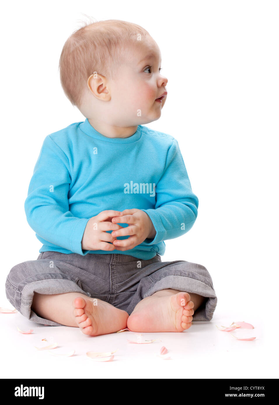 Small baby. Isolated on white background Stock Photo - Alamy