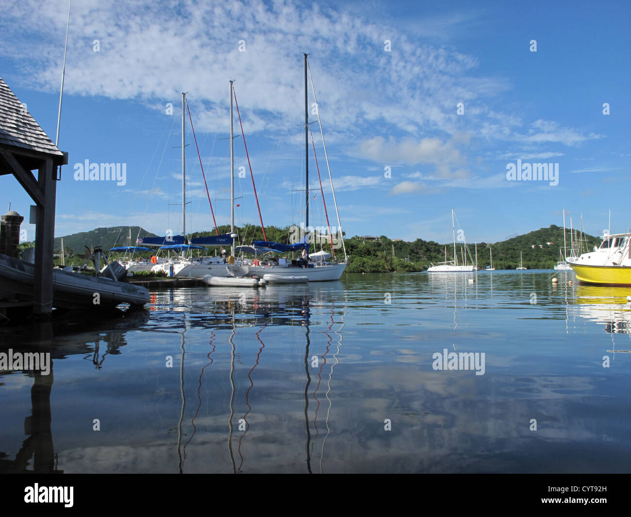 Yachts and other small craft moored at Nelson's dockyard on the ...