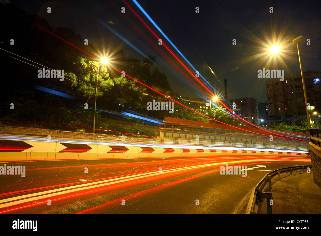highway light trails Stock Photo - Alamy