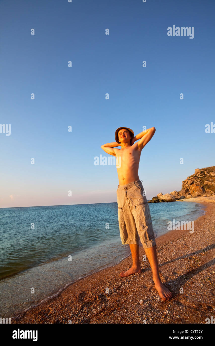 boy on the beach Stock Photo - Alamy