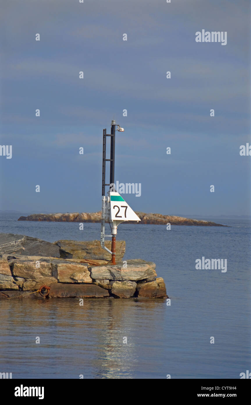 A light signal at the end of a pier Stock Photo - Alamy