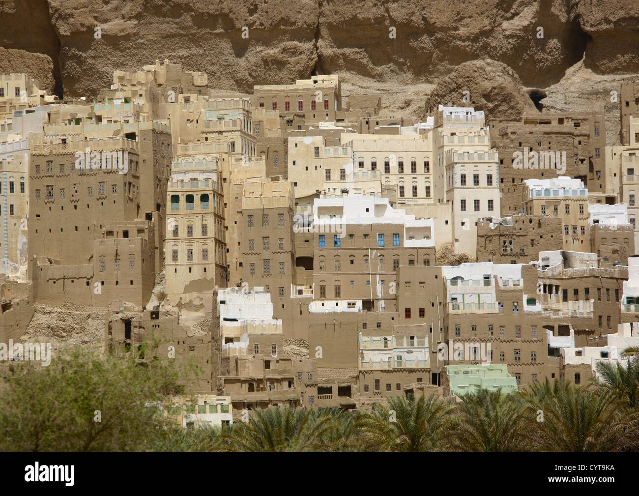 View Of The Typical Buildings At The Bottom Of The Mountains, Shibam ...