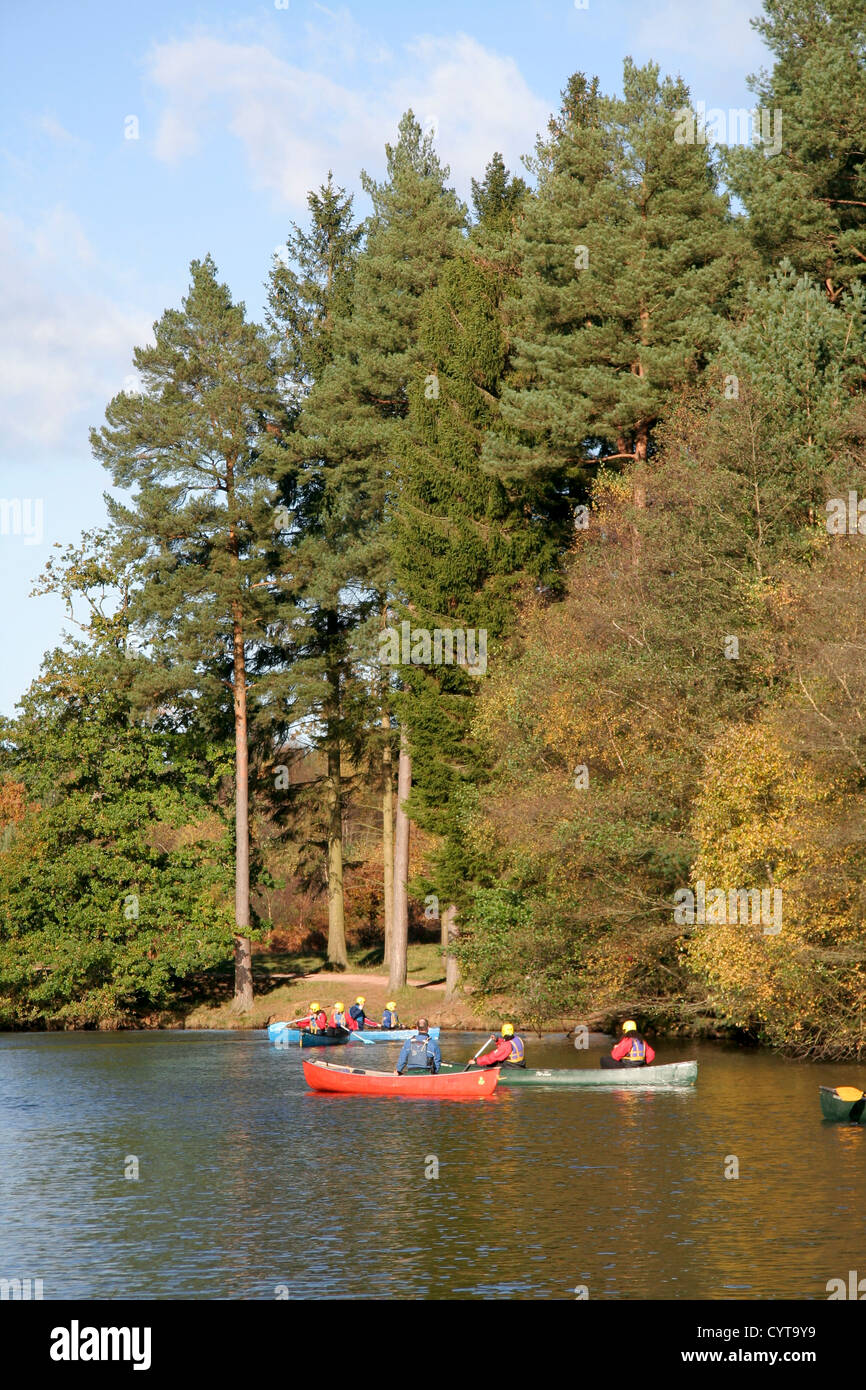 canoing autumn Mallards Pike Lake Forest of Dean Gloucestershire ...